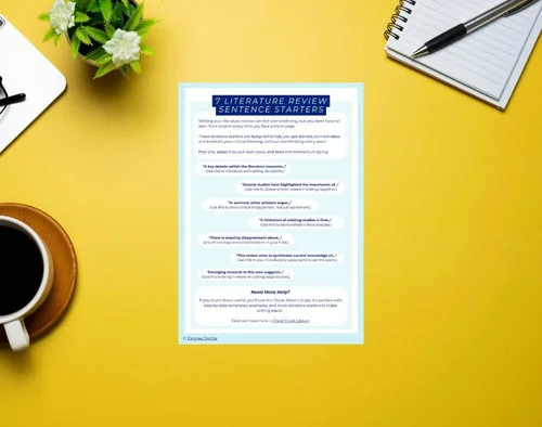 Free Literature Review Sentence Starters for PhD and Master's Students ...