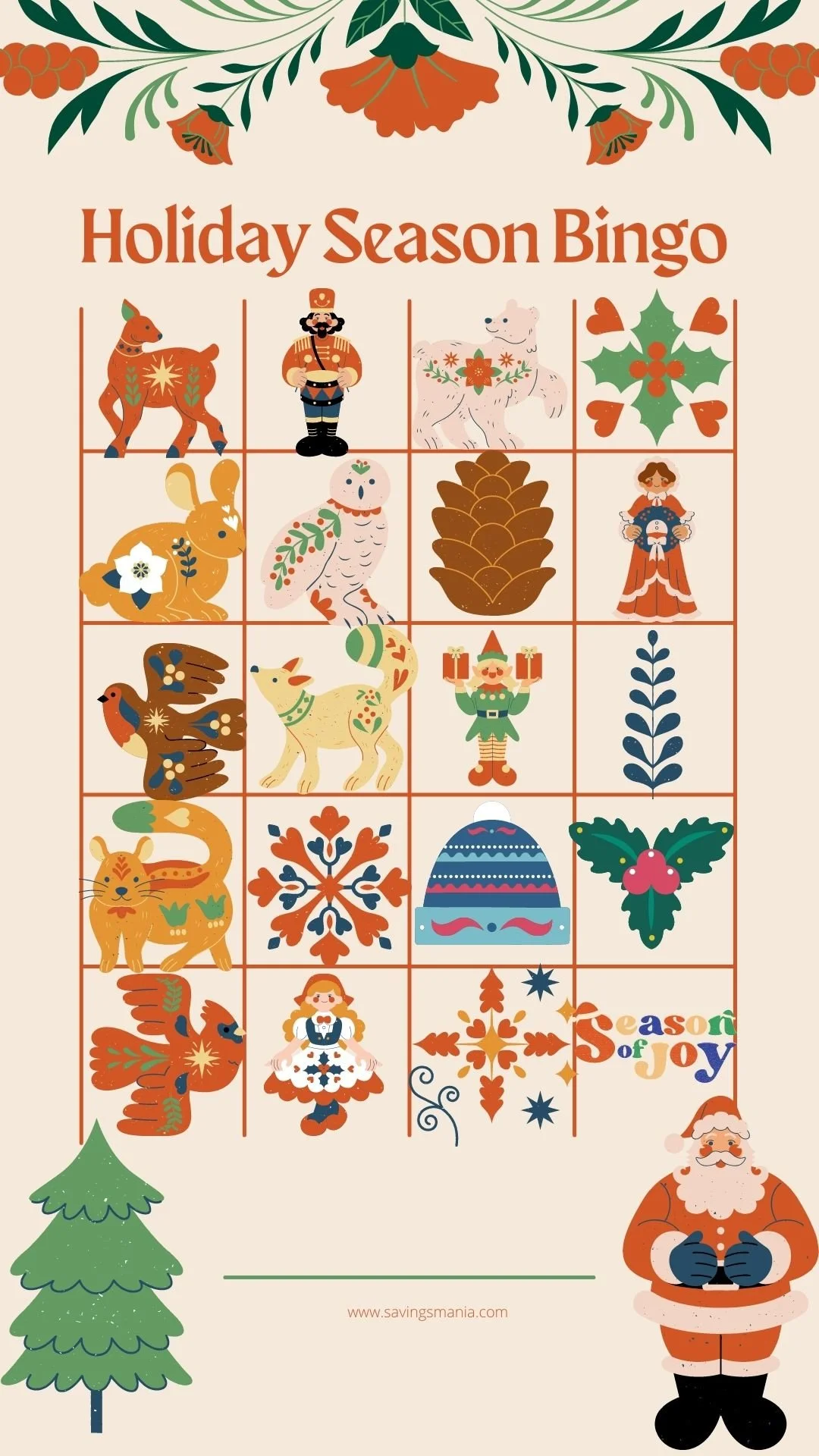 Printable Holiday Bingo Cards — SavingsMania