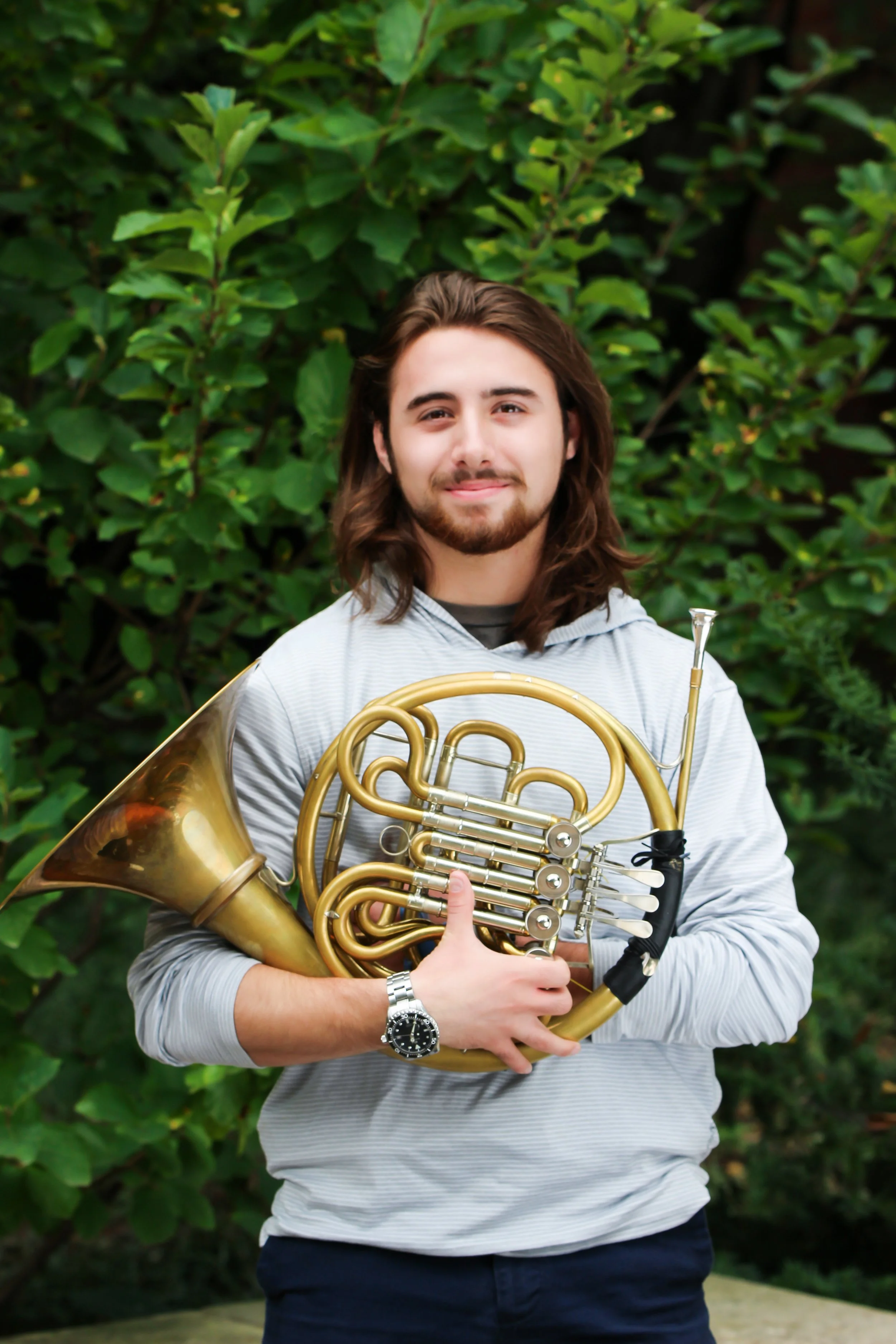 Kid Playing French Horn