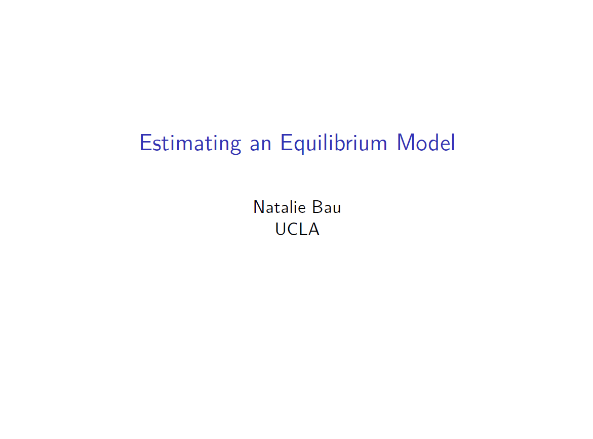 Estimating an Equilibrium Model of Horizontal Competition — LEAPS ...