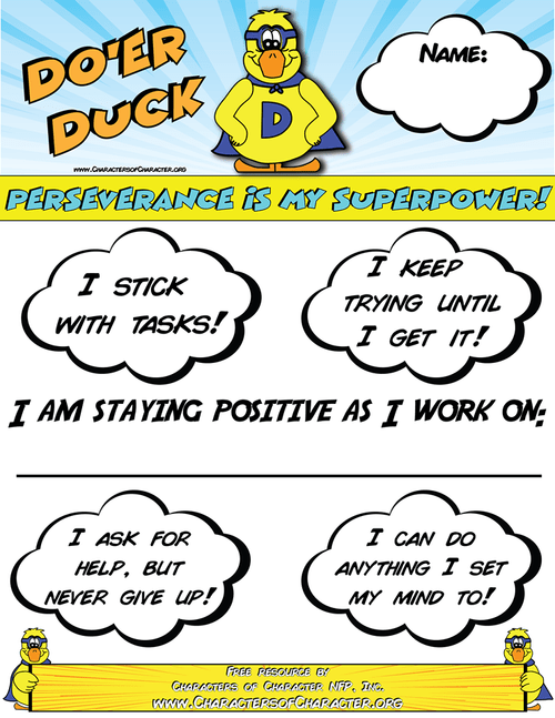 Teaching Perseverance with — Characters of Character NFP, Inc.