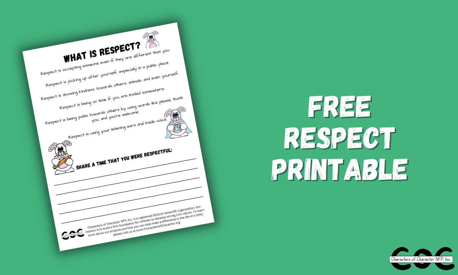 Let’s talk about teaching respect — Characters of Character NFP, Inc.