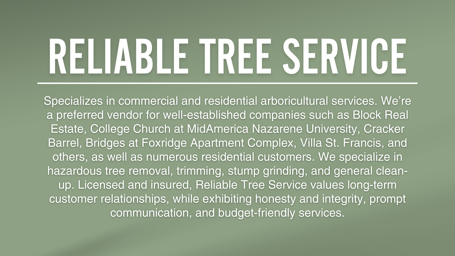 Reliable Tree Service