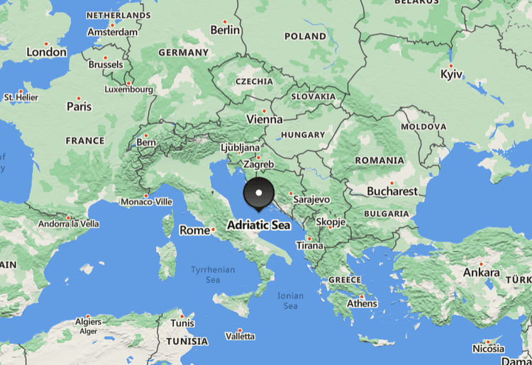 Adriatic Sea On World Map
