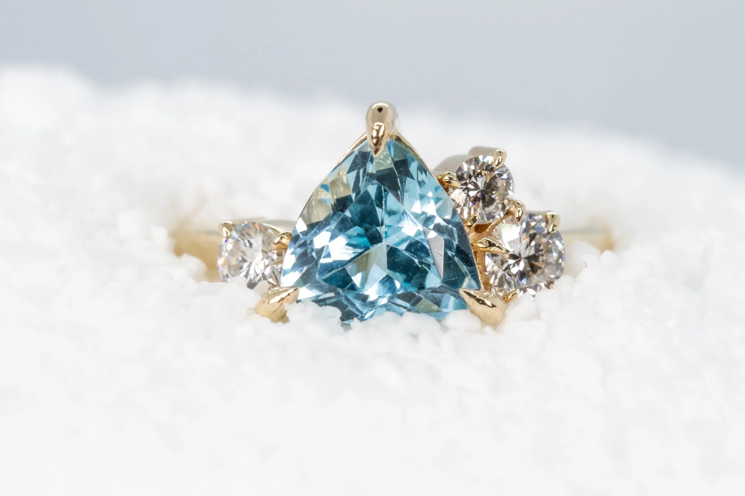 Trillion Cut Blue Topaz Engagement Ring — Leigh Sandusky Jewelry
