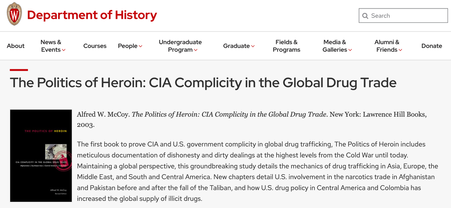 Drugs as Weapons of War: The US CIA and the Heroin Trade — THE MALONE ...