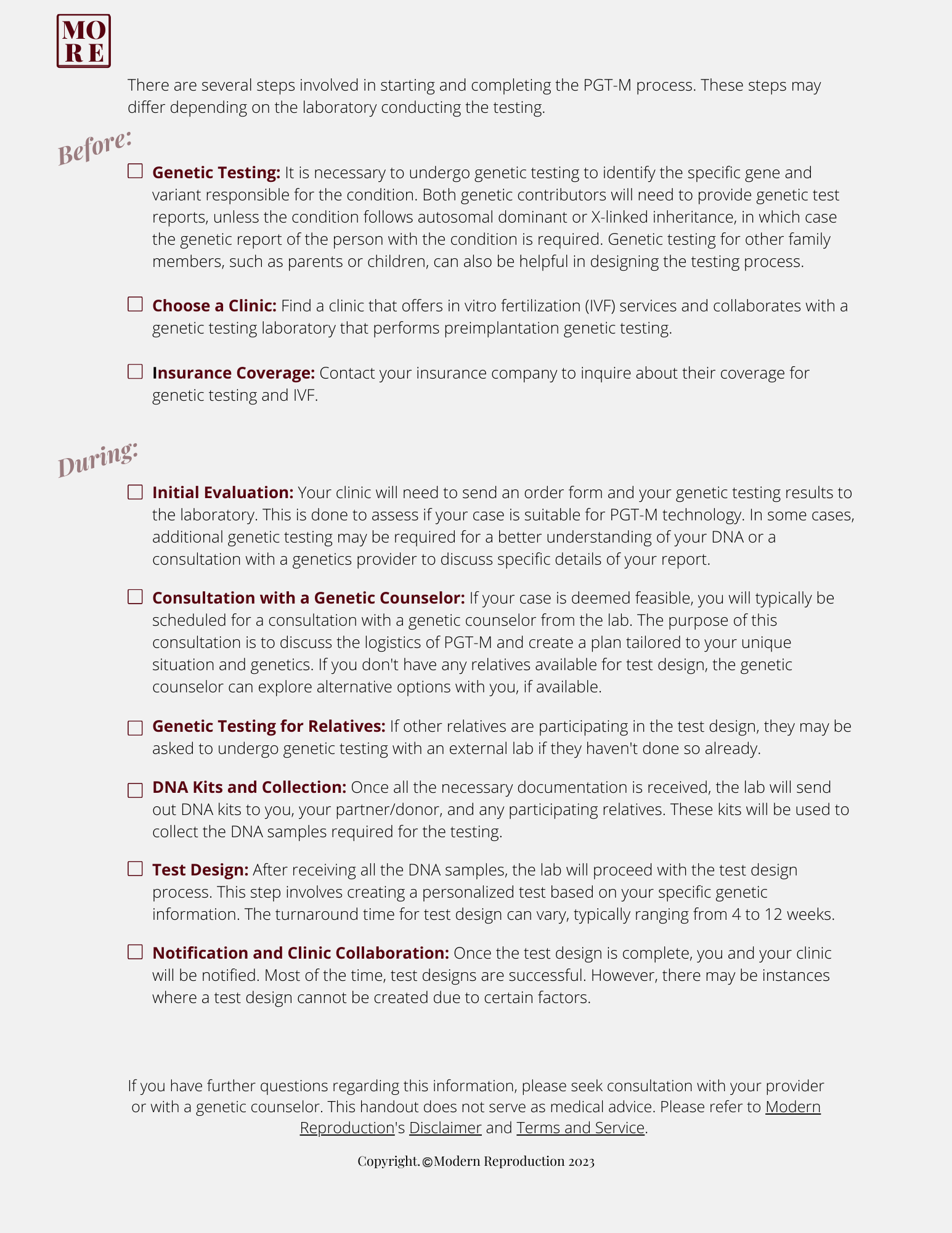 What should I expect with PGT-M? I Modern Reproduction