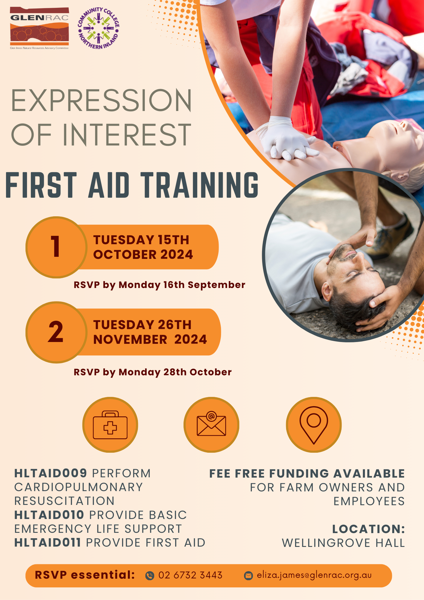 First Aid Training - Register Your Interest! — GLENRAC