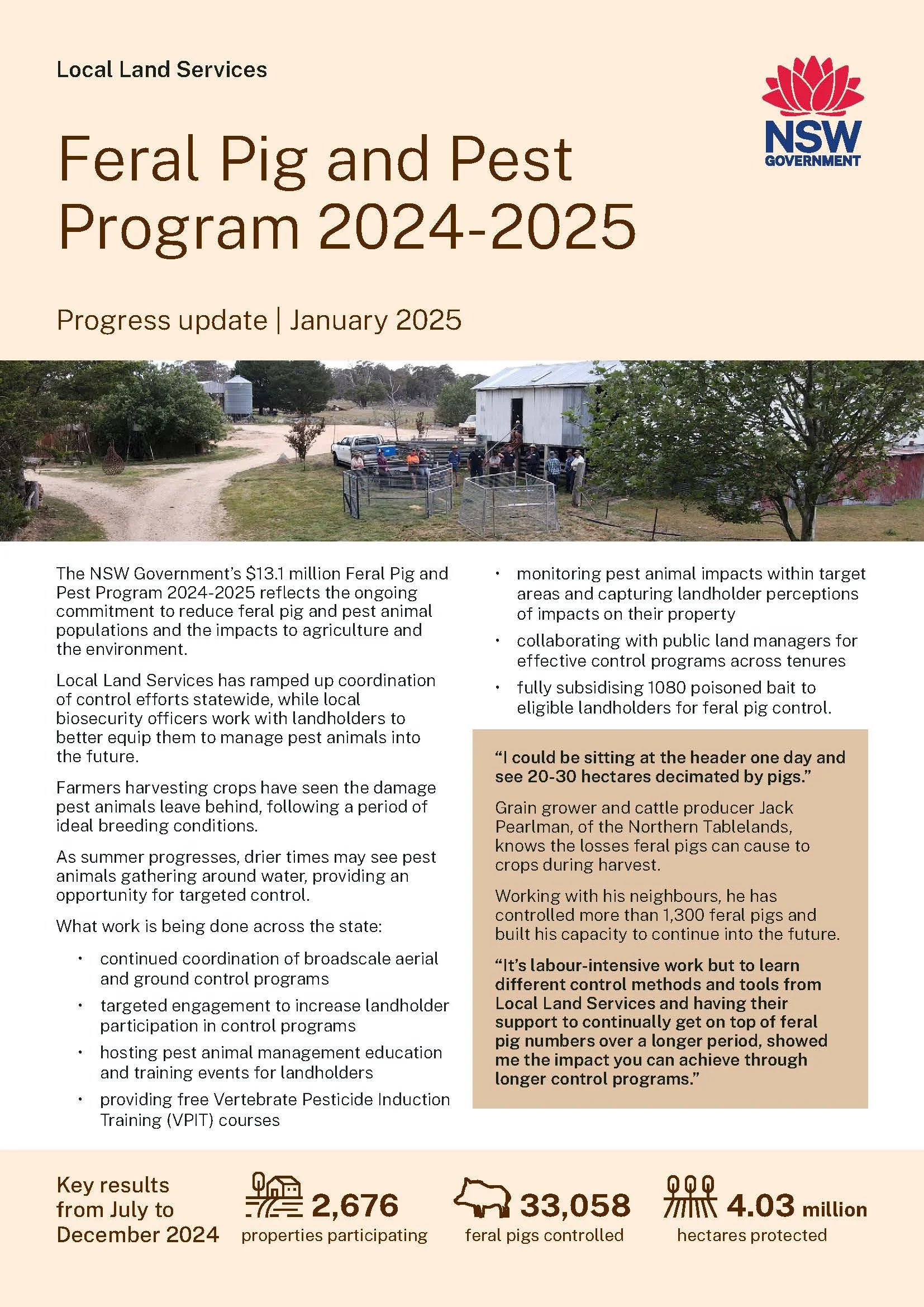 Local Land Services delivered $13 million Feral Pig Program in response ...