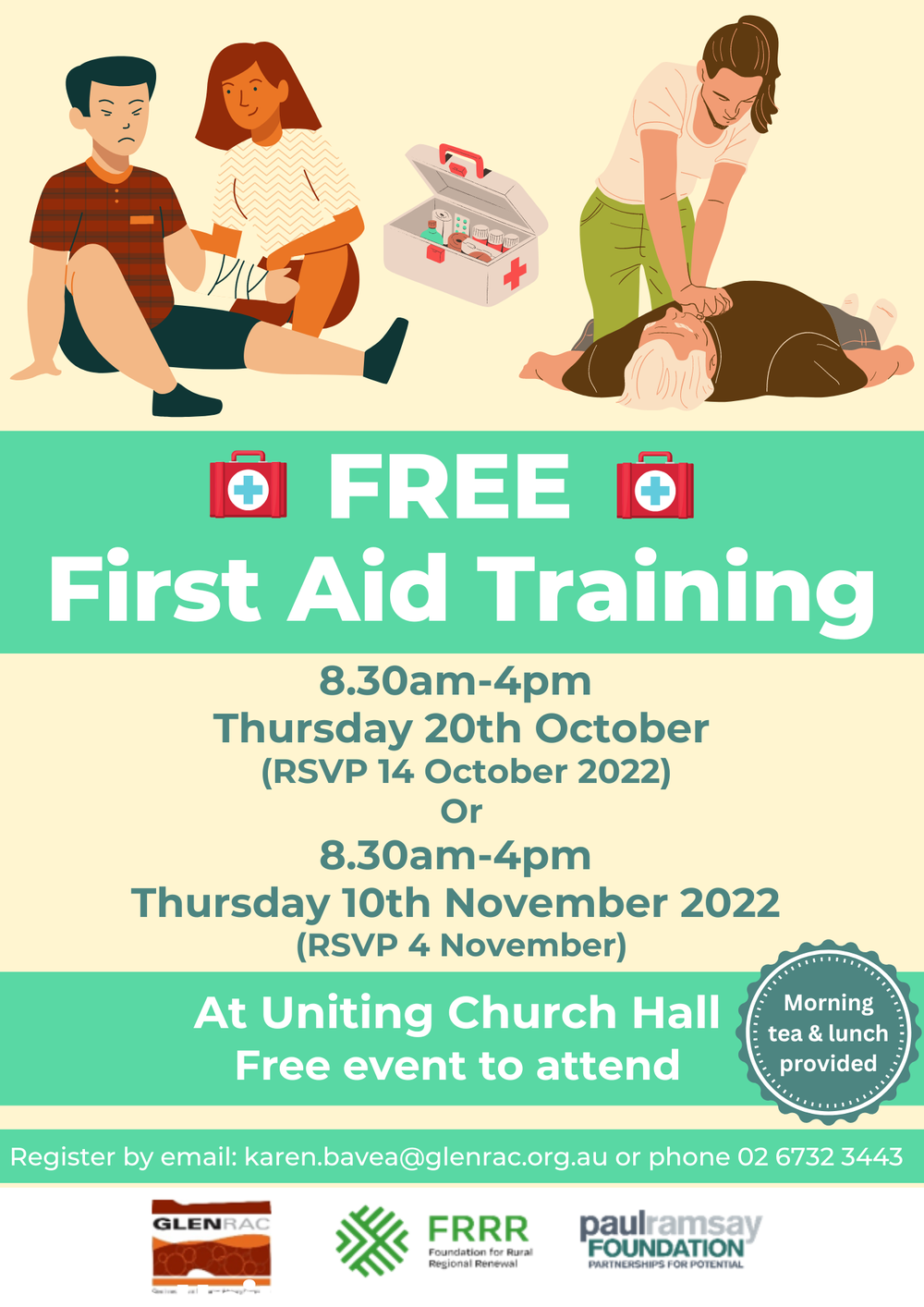 First Aid Training-Fully booked! — GLENRAC