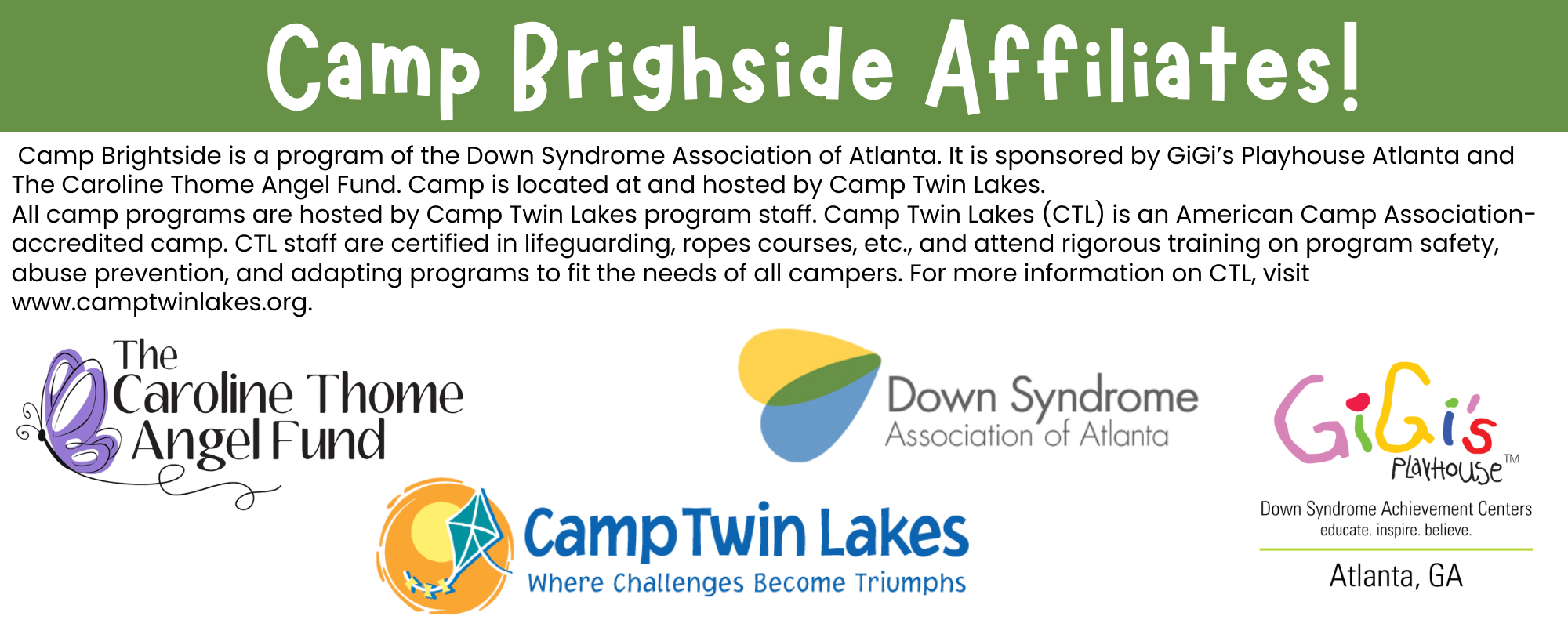 Camp Brightside — Down Syndrome Association of Atlanta