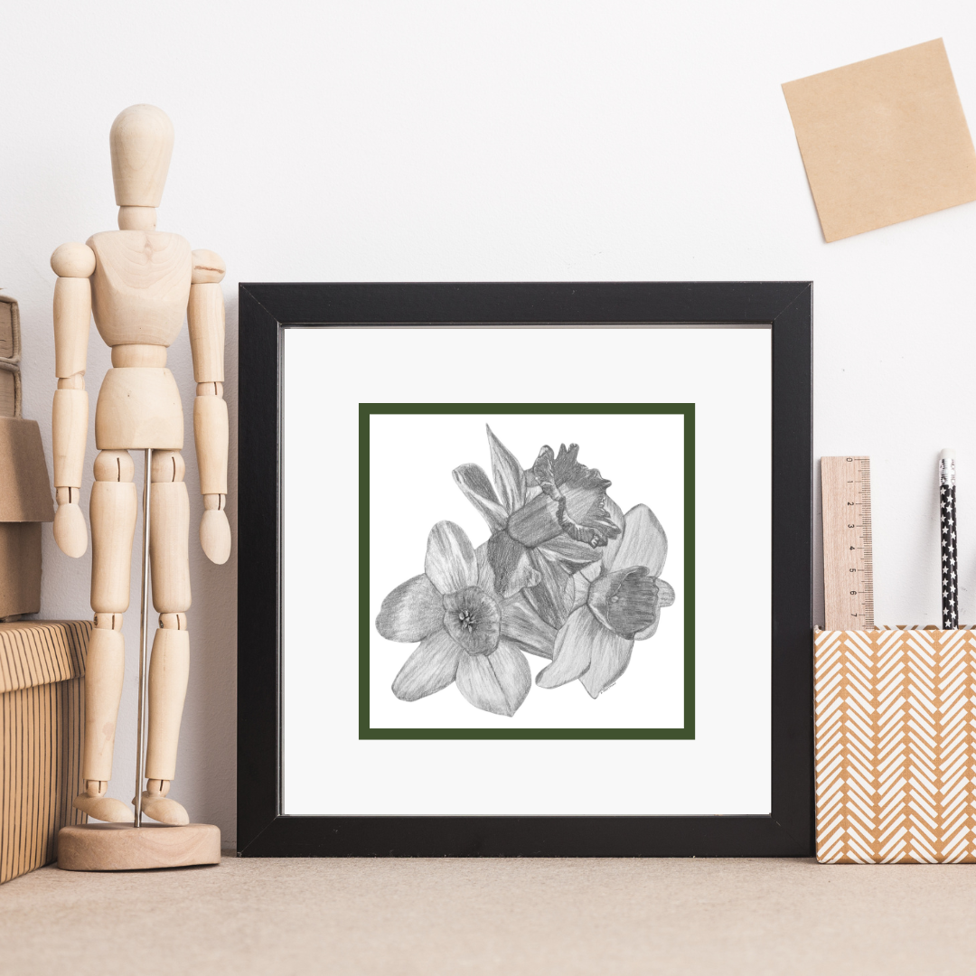 March birth flowers – original drawing — Kate Priestman Art
