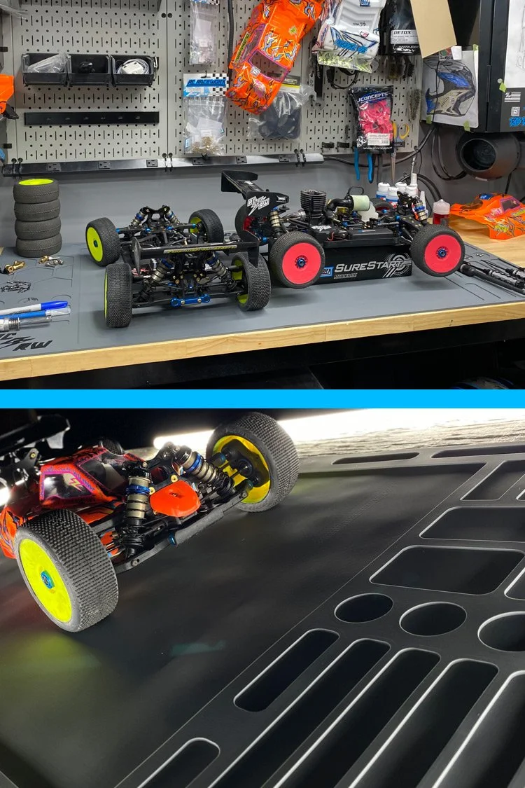 RC Raceworx Flight Deck Pit Mat 23x48 - Gray and Black — RC Raceworx ...