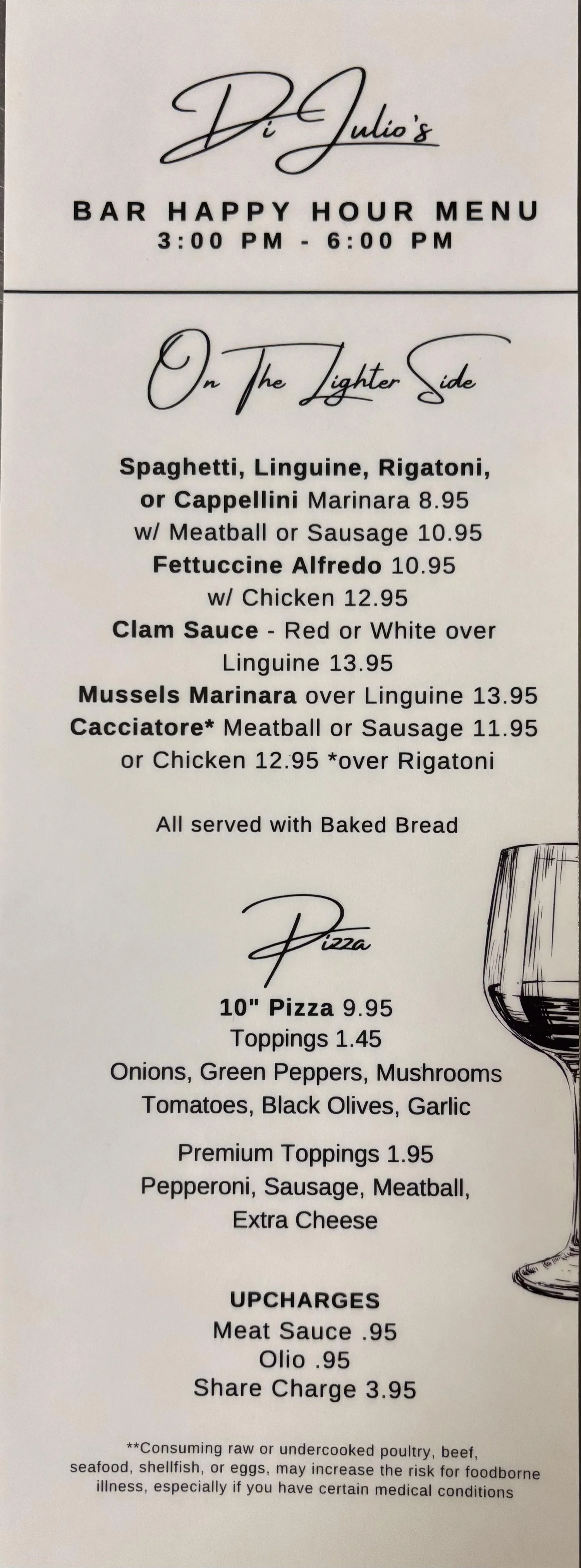 Lounge Menu — DiJulio's Restaurant