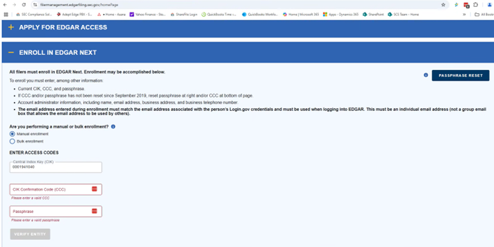 EDGAR Next and Login.gov Instructions — SEC Compliance Solutions LLC