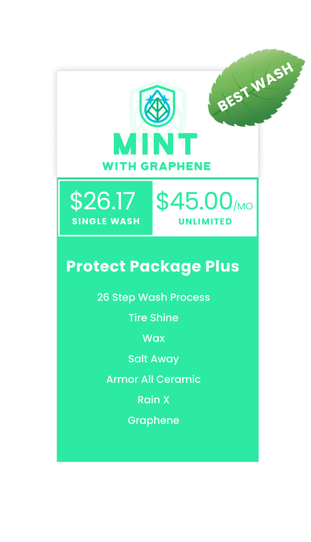 Wash Menu — Mint Eco Car Wash and Detail Center
