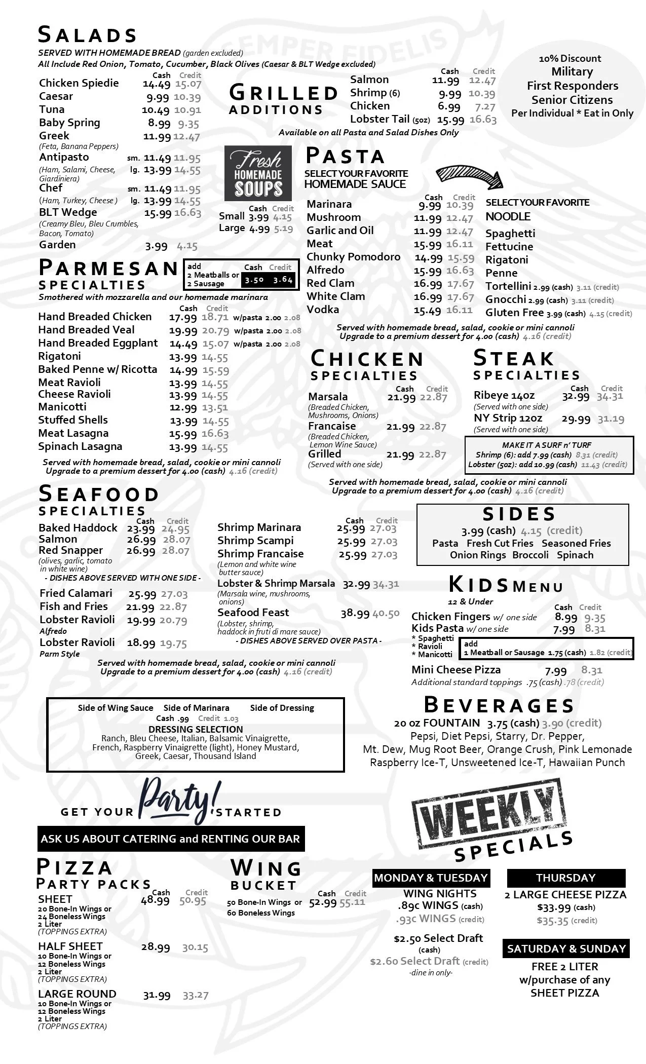 MENU — Owego Original's