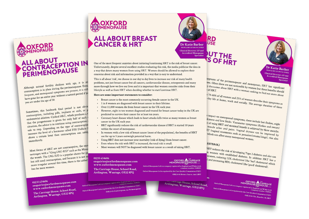 Leaflets — Oxford Menopause