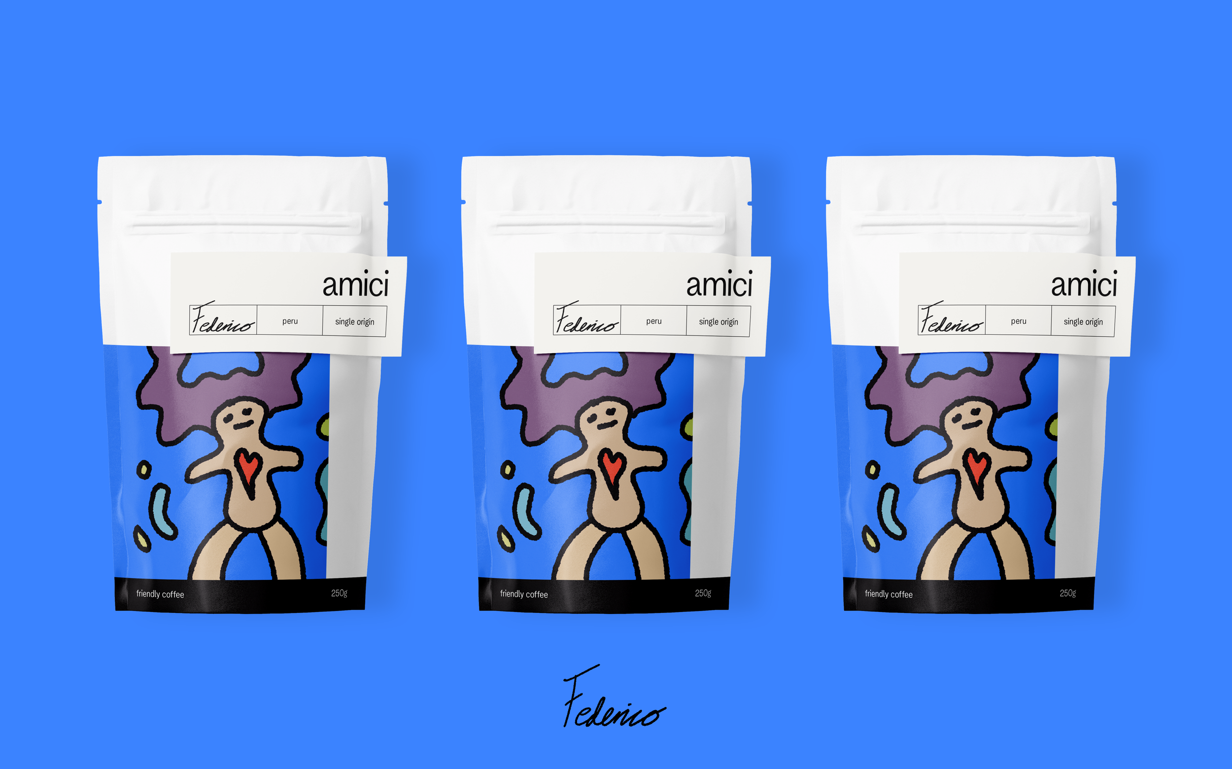 Amici Friendly Coffee | Brand Design & Illustration — Nick Rech
