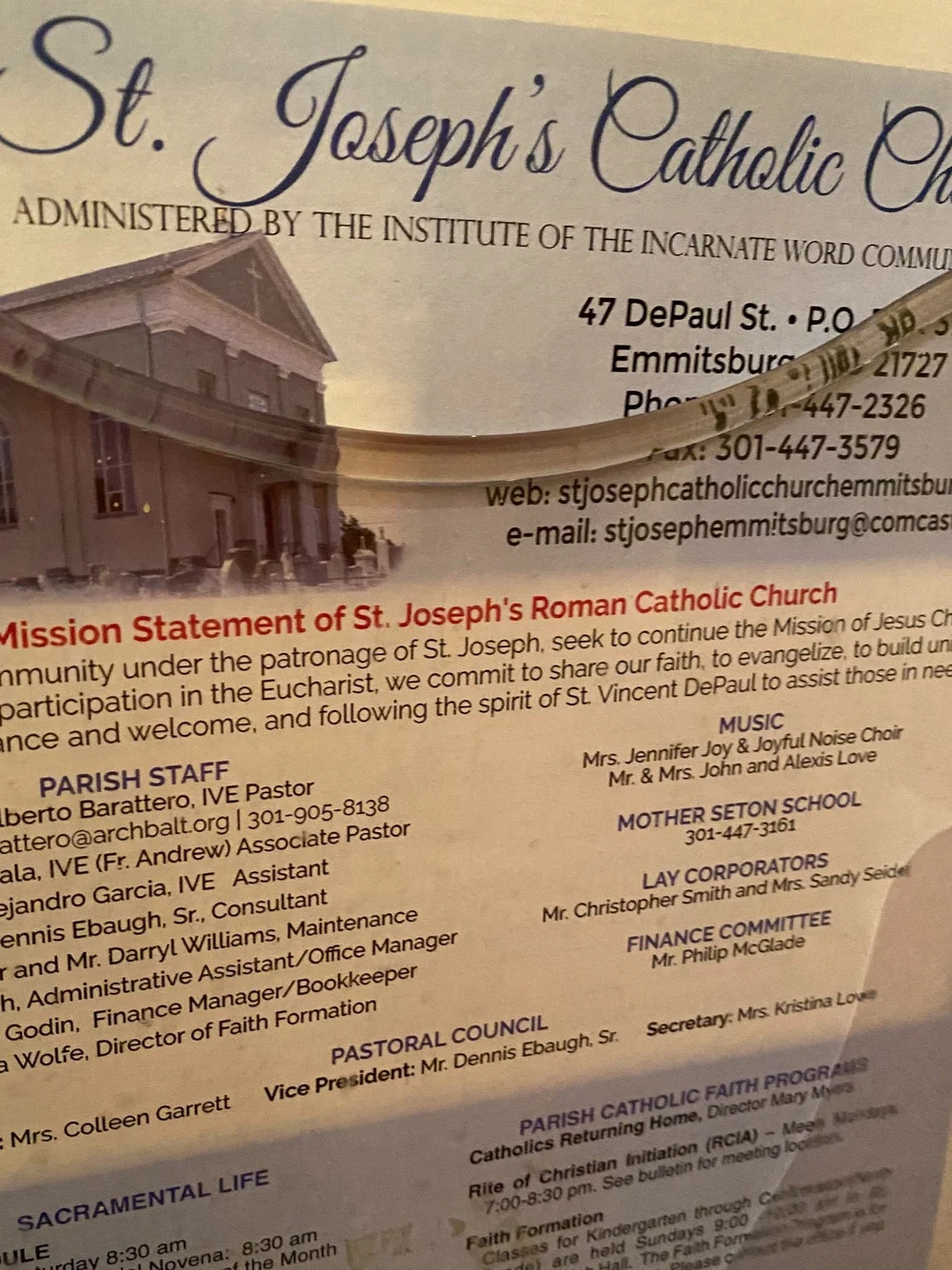 Parish Bulletin — St. Joseph's Catholic Church