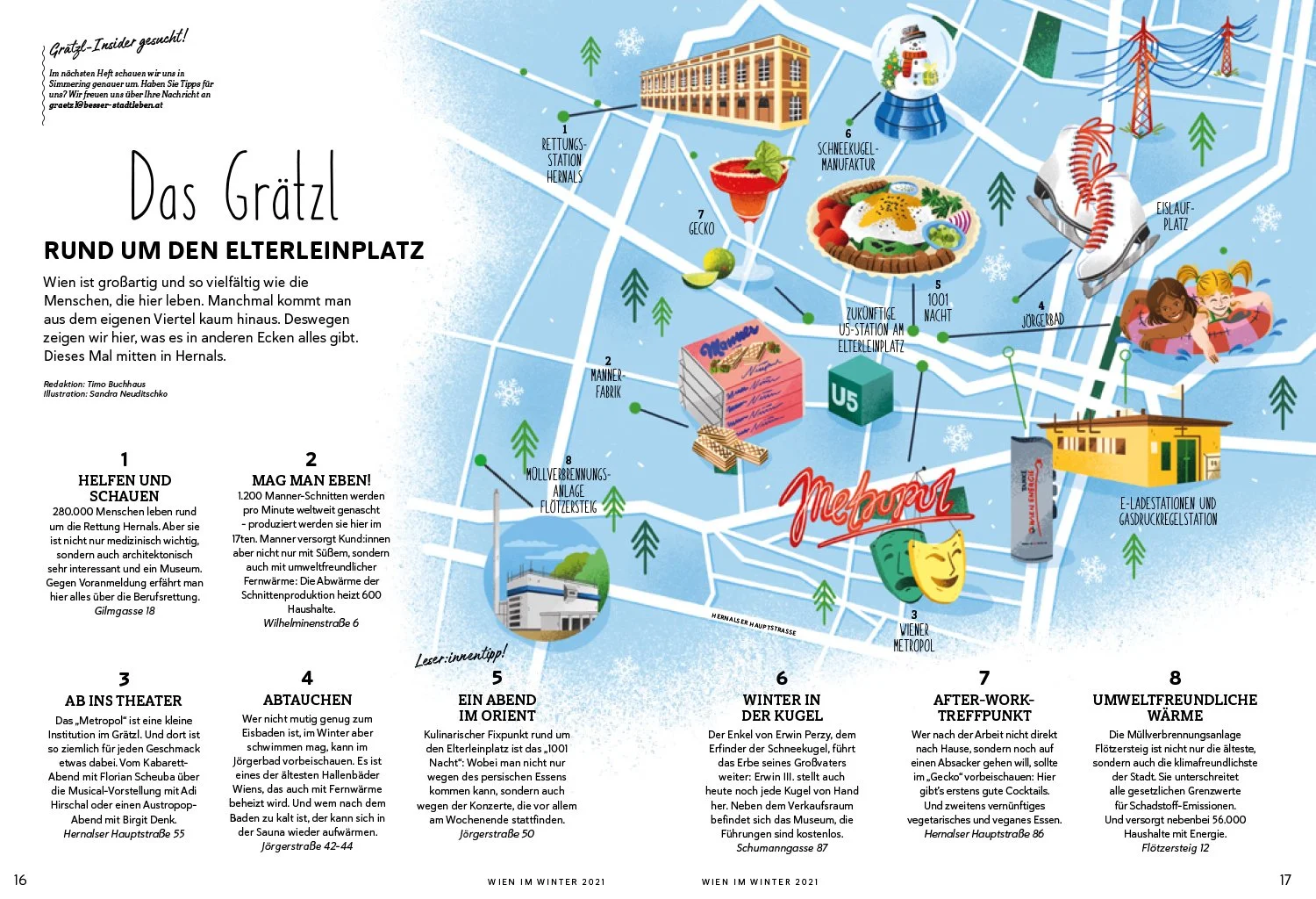 Map Illustrations for Besser STADTleben Magazine — Sandra Neuditschko
