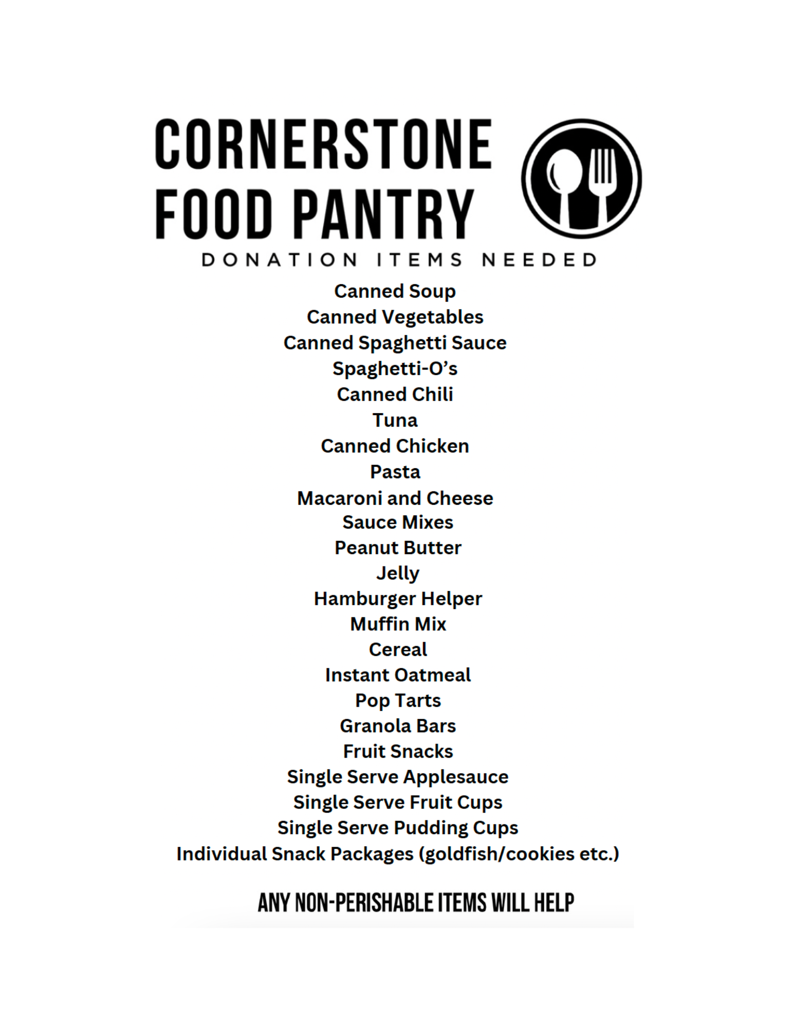 Food Pantry — Cornerstone Church