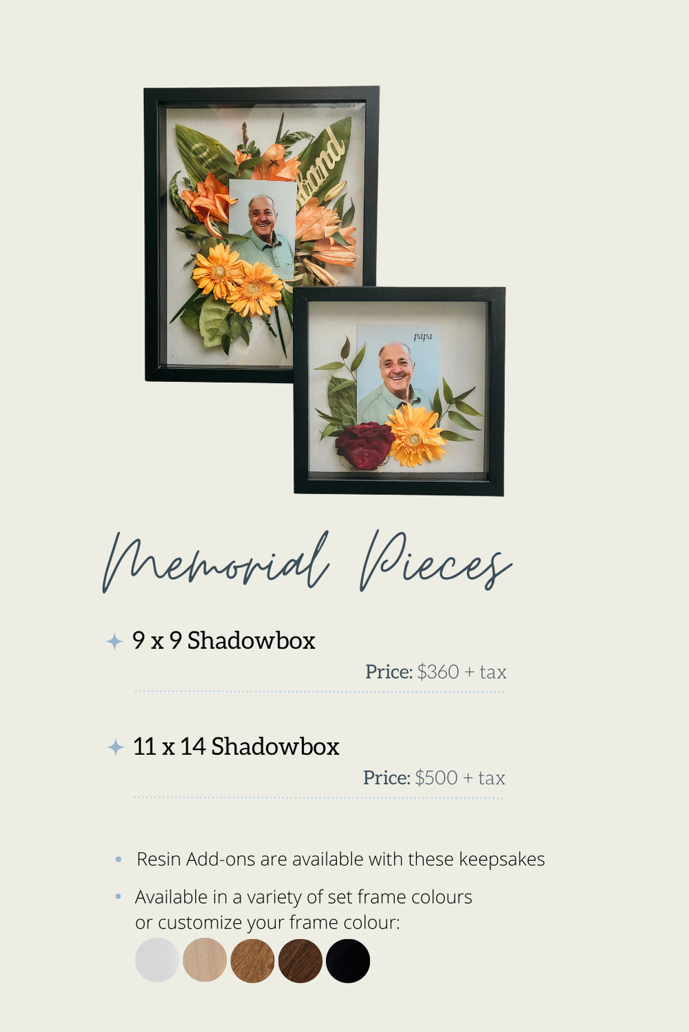 Memorial Service Keepsakes with Preserved Flowers | Niagara, ON ...