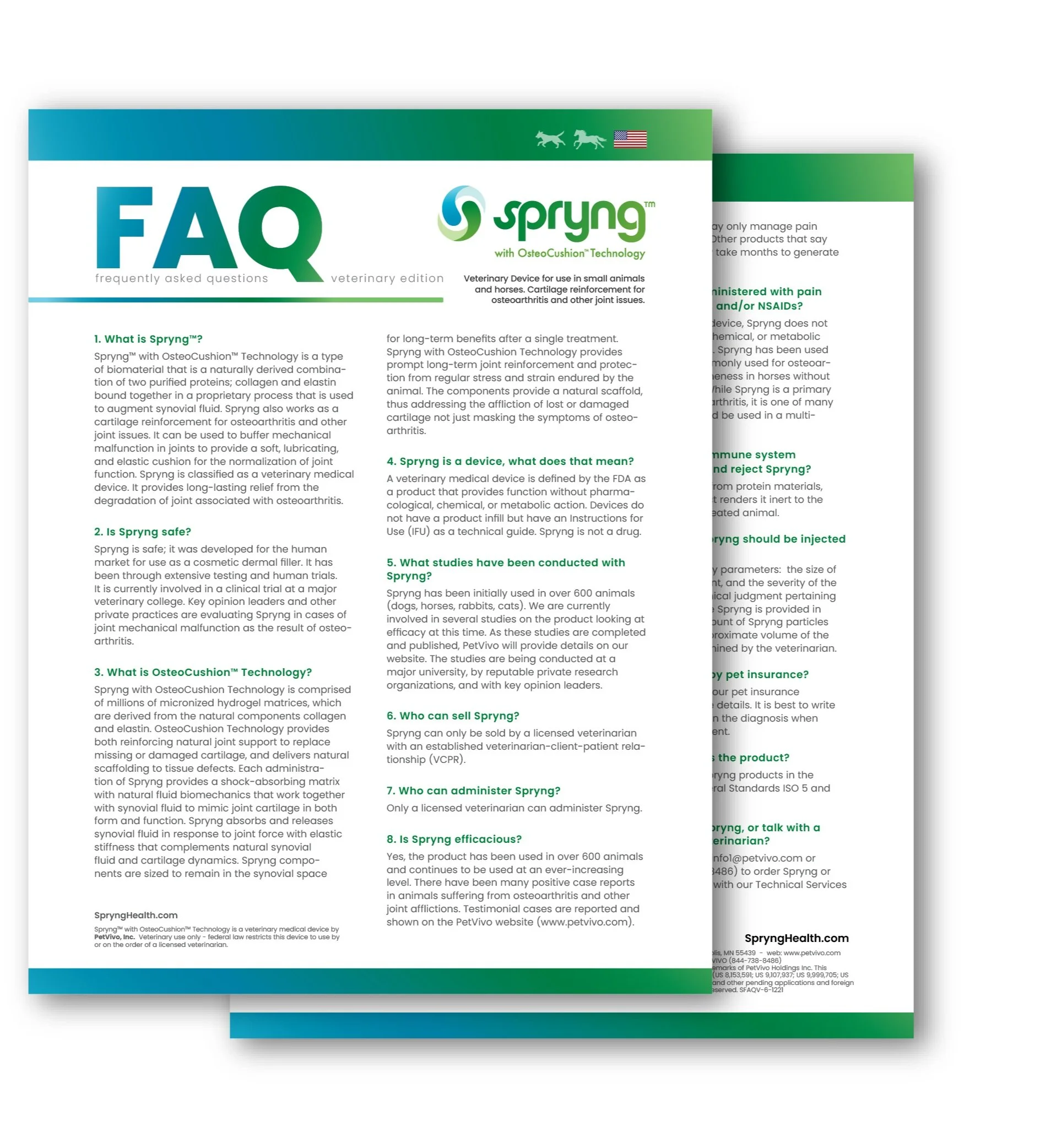 Small animal veterinarian resources — Spryng™ with OsteoCushion™ Technology