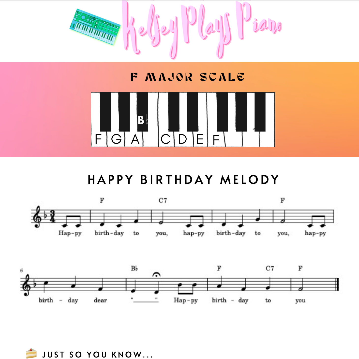 How to Play Happy Birthday on Piano — Kelsey Plays PIano