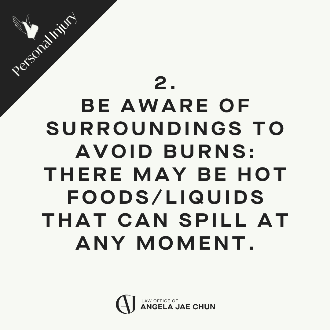 Restaurant Safety Tips — San Diego Law Firm | Law Office of Angela Jae Chun