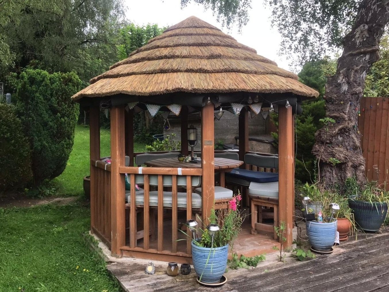 Crown Pavilions Gazebo Re-Thatching — Chiltern Garden Buildings
