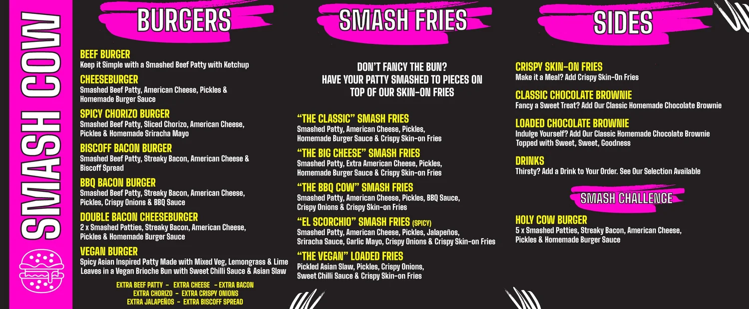 Menu — Smash Cow