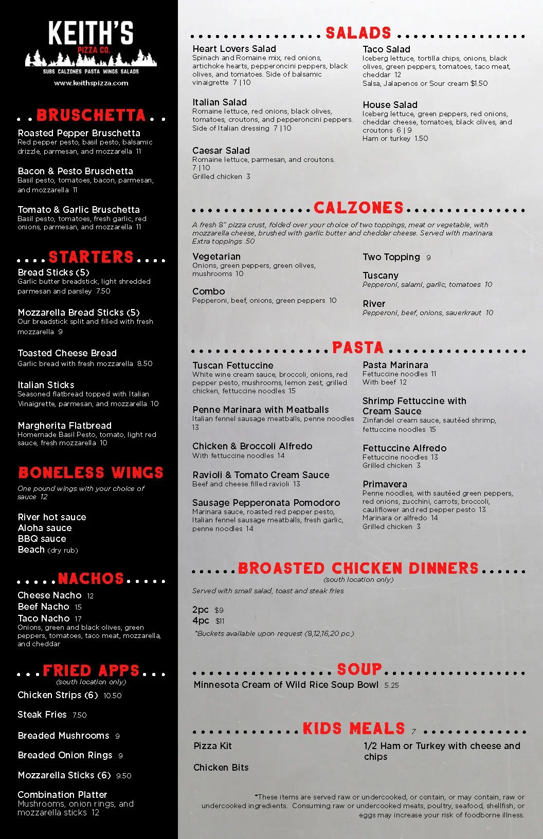 Menu — KEITH'S PIZZA