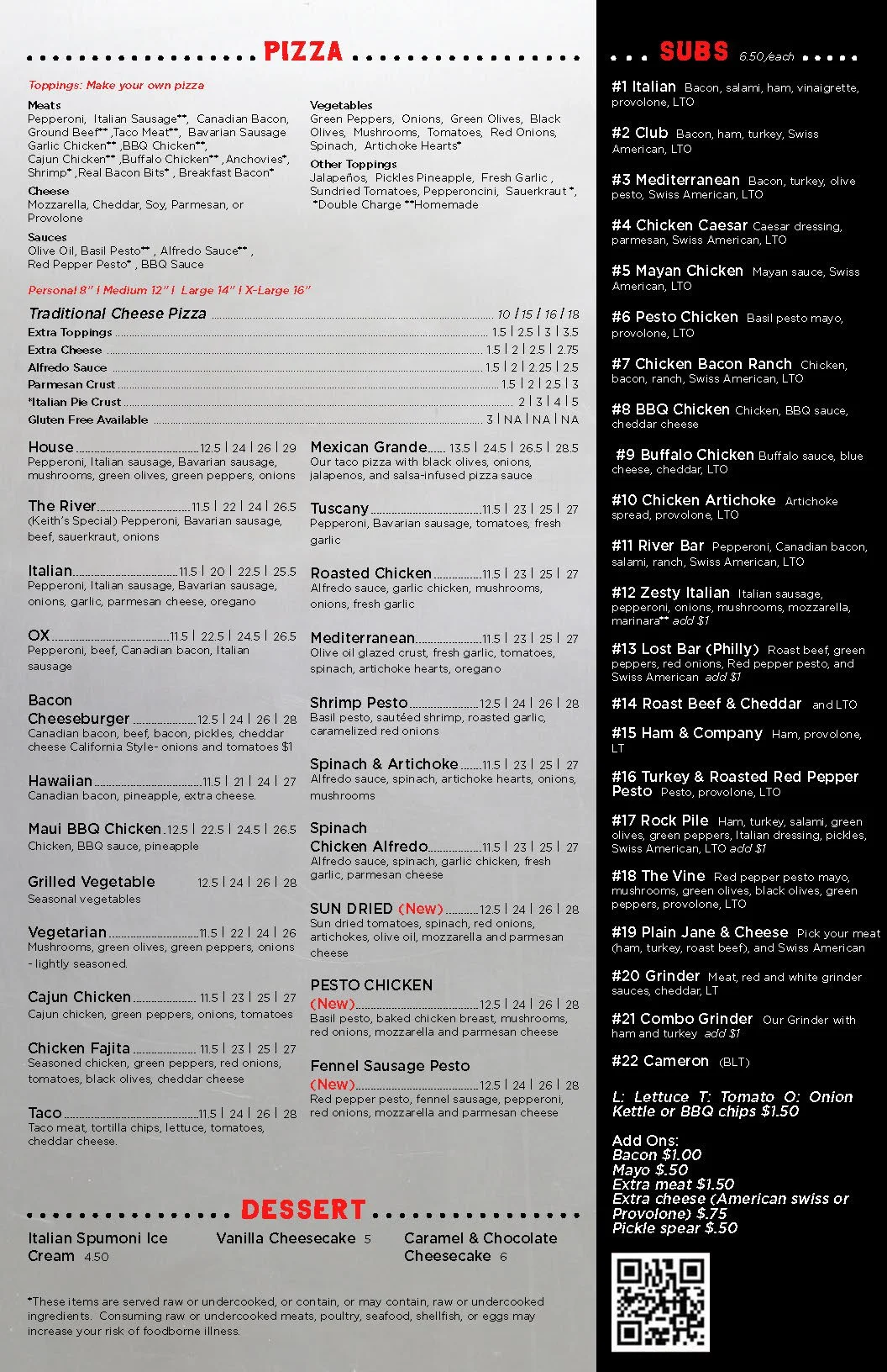 Menu — KEITH'S PIZZA