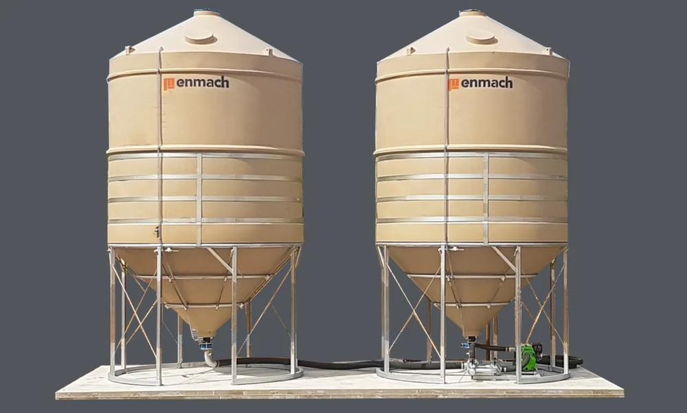 Cone-bottom molasses storage tanks — Ballard Industrial - Molasses ...