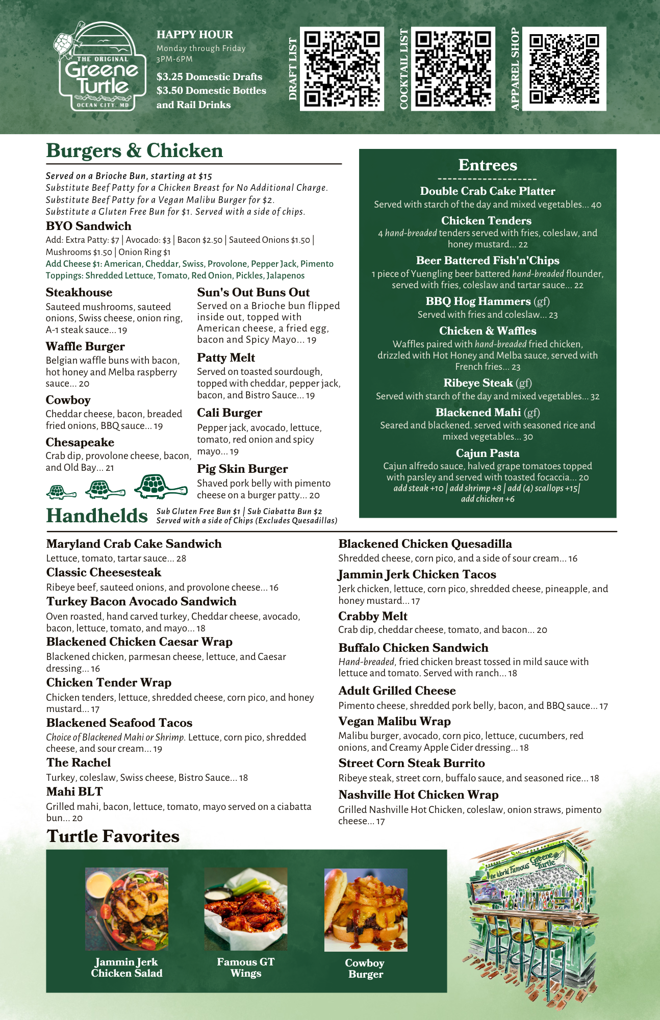 Menu — The Original Greene Turtle