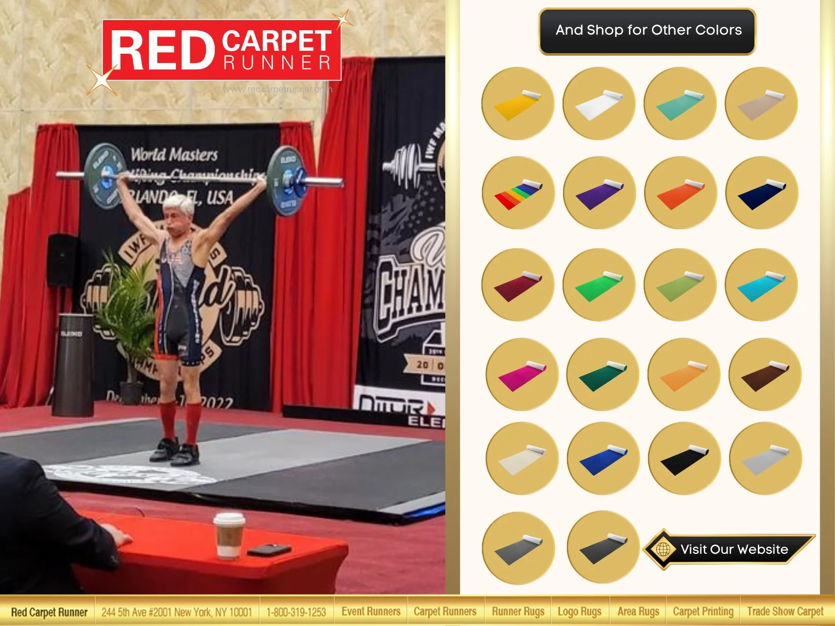 Red Carpet for Weightlifting Competitions — Red Carpet Runner