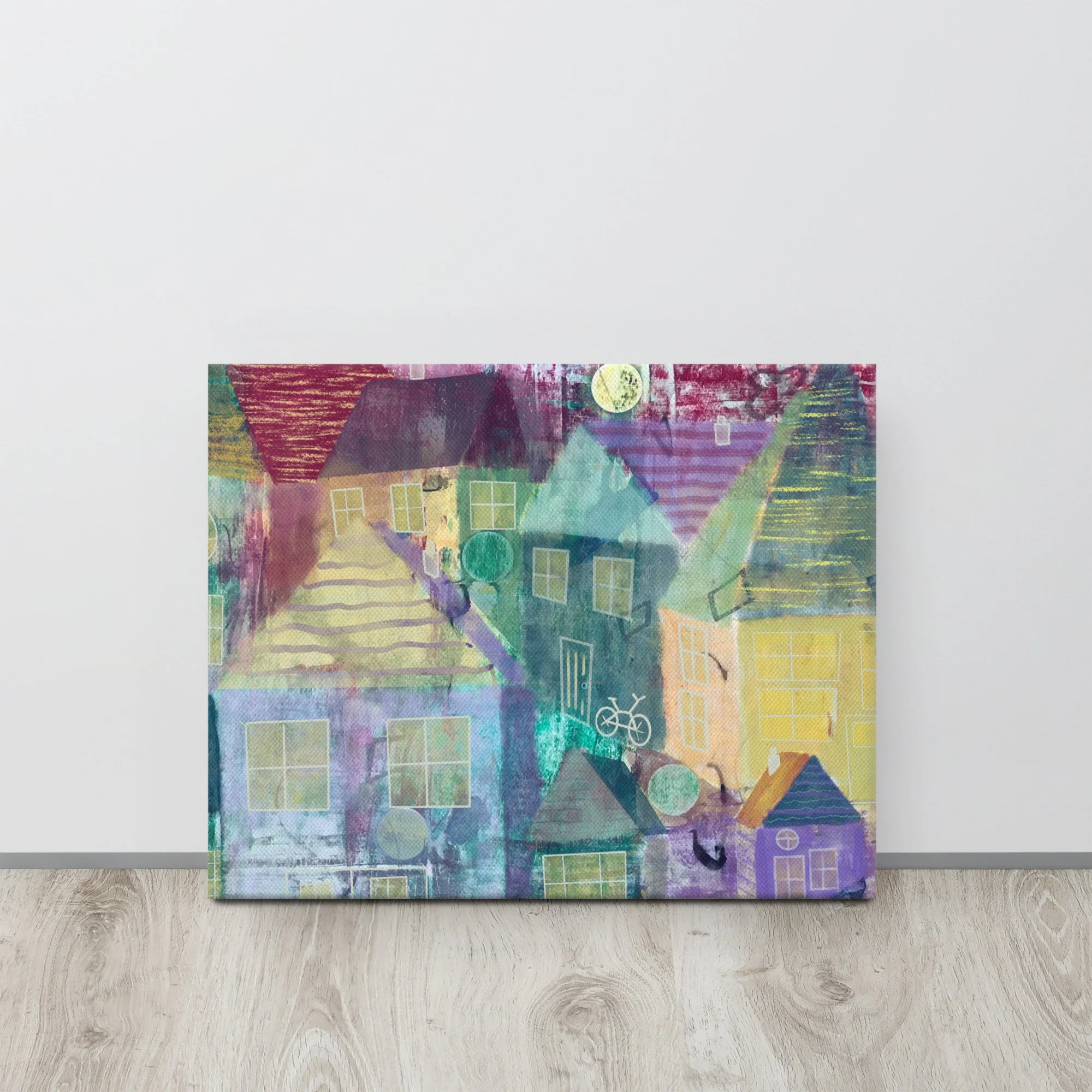 Abstract Townscape Painting Canvas — Mary Beth McDonald Art and ...