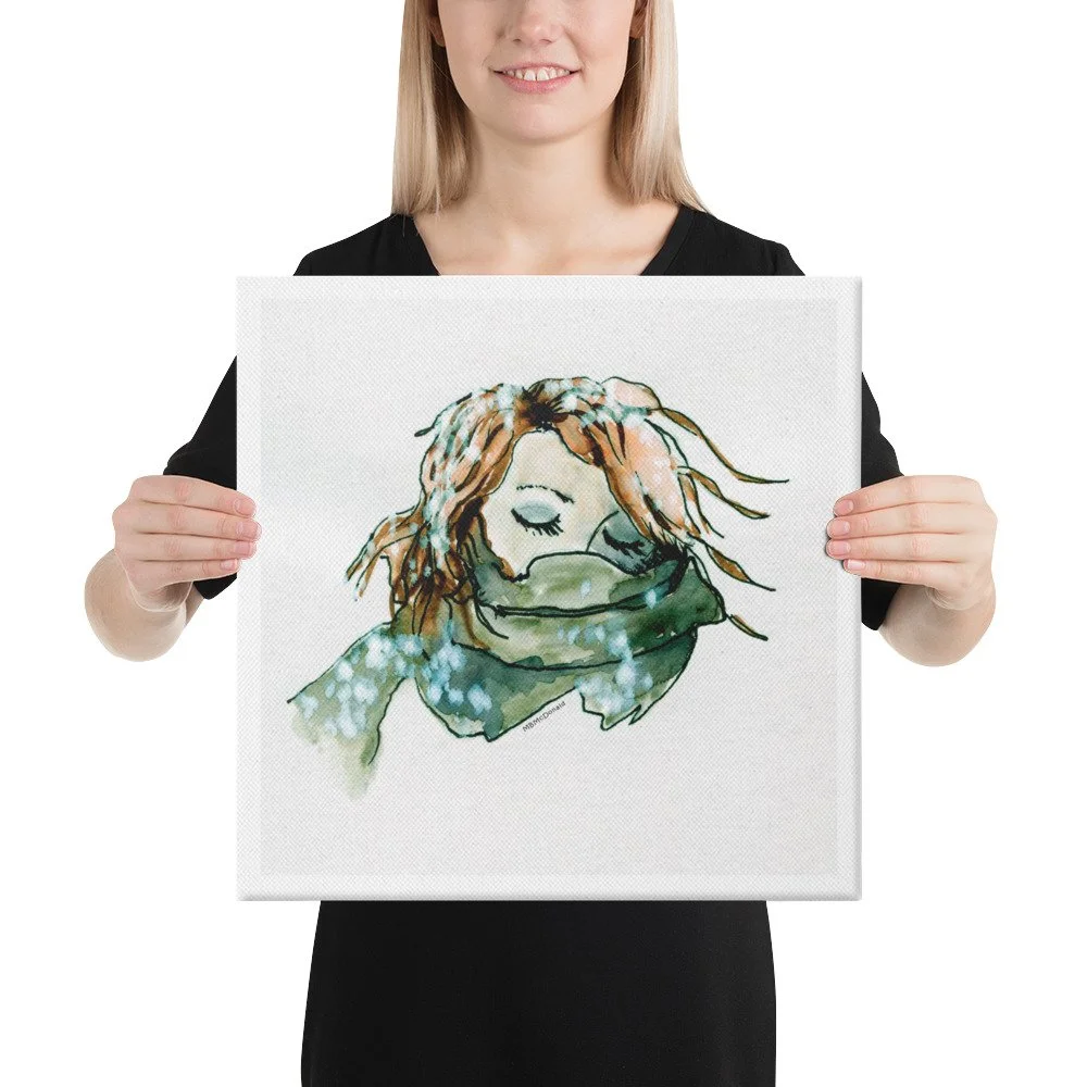 Winter Girl Canvas — Mary Beth McDonald Art and Illustration