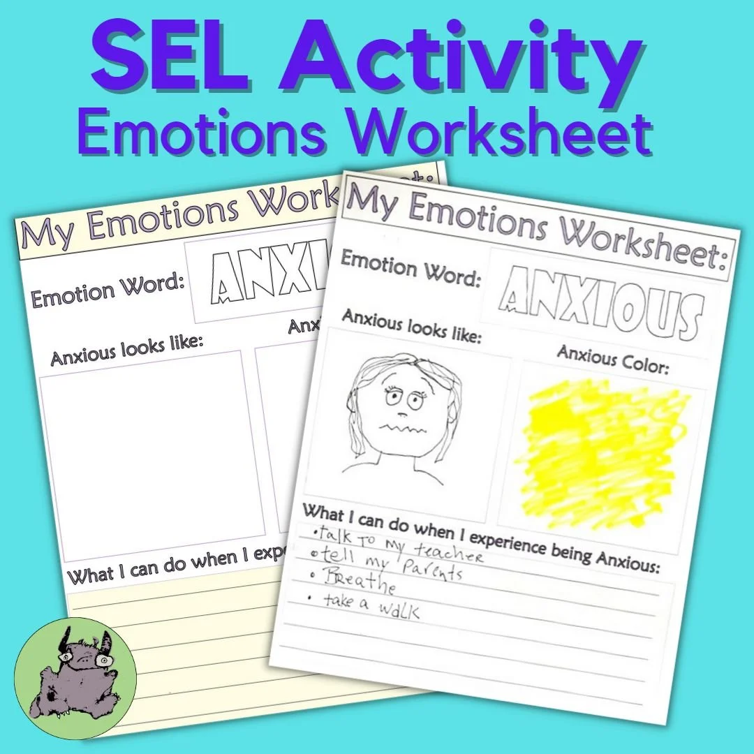 Social Emotional Learning (SEL), Counseling Worksheets-Emotion, Feeling ...
