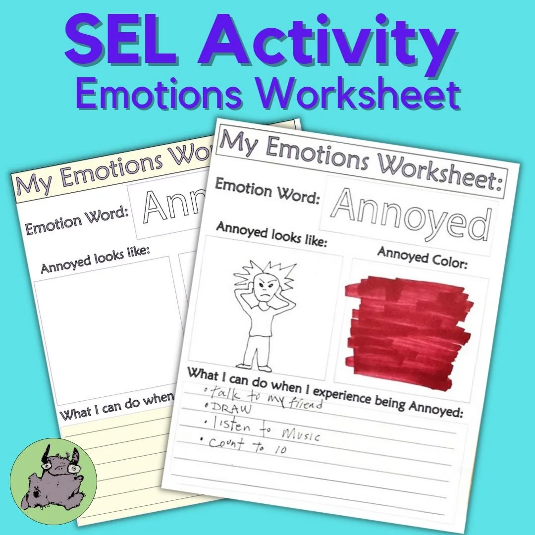 Social Emotional Learning (SEL), Counseling Worksheets-Emotion, Feeling ...