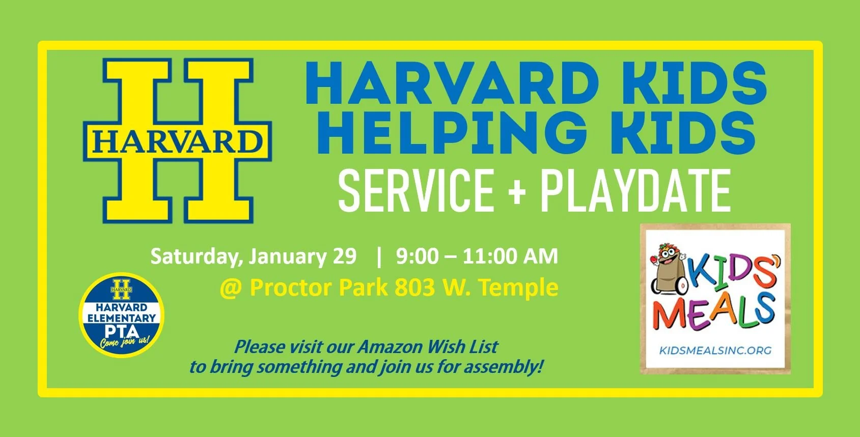Harvard Kids Helping Kids - Service & Playdate — Harvard Elementary PTA