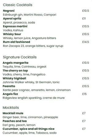 Menu — Angels with Bagpipes