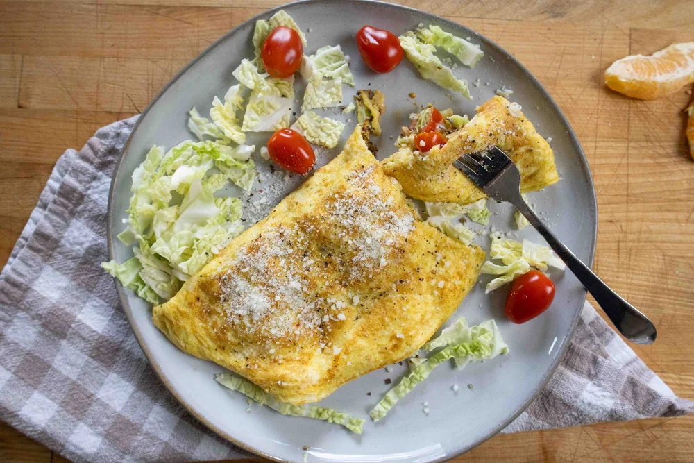 Cabbage Omelette with Tomatoes and Pecorino — Its Better with Butter