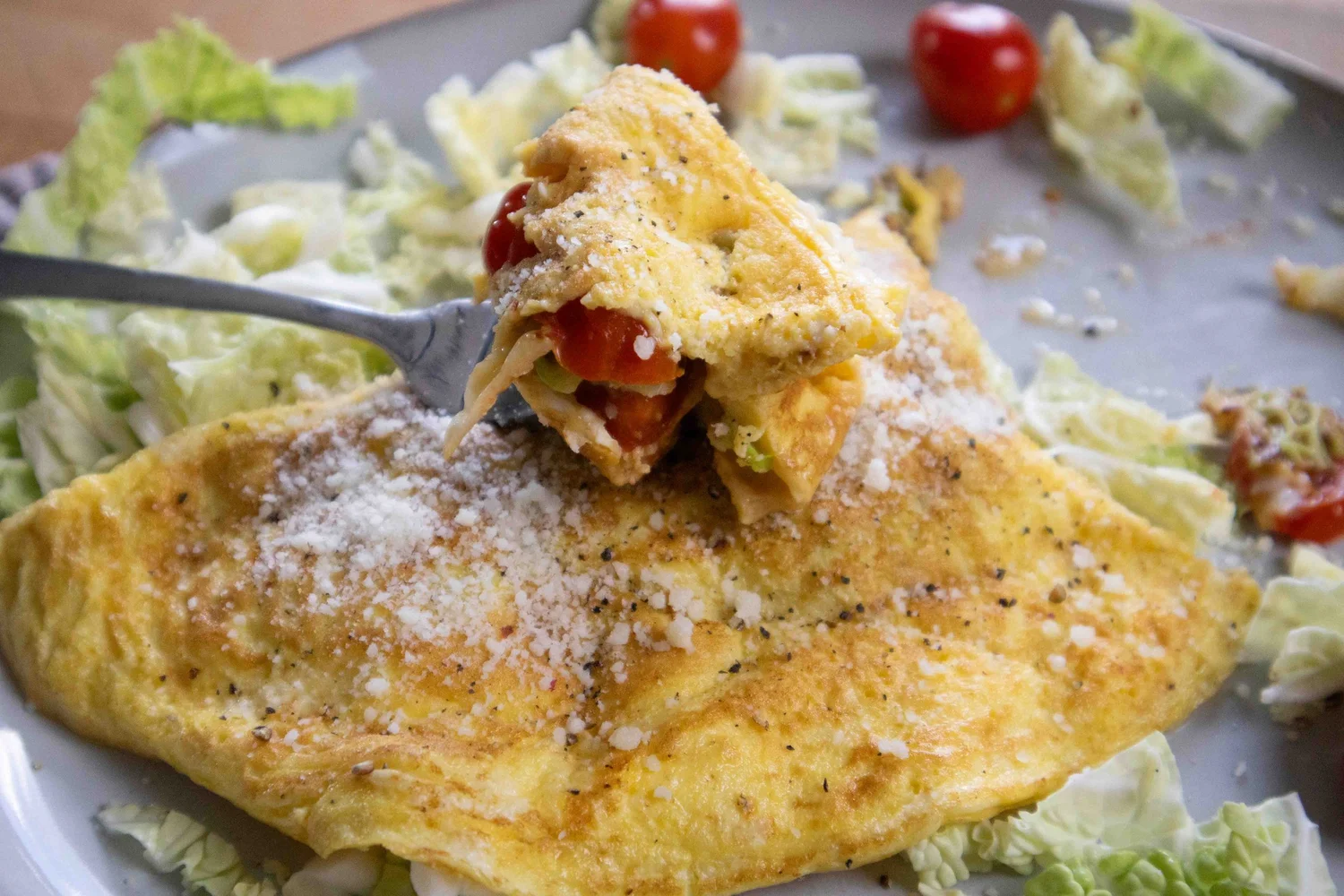 Cabbage Omelette with Tomatoes and Pecorino — Its Better with Butter