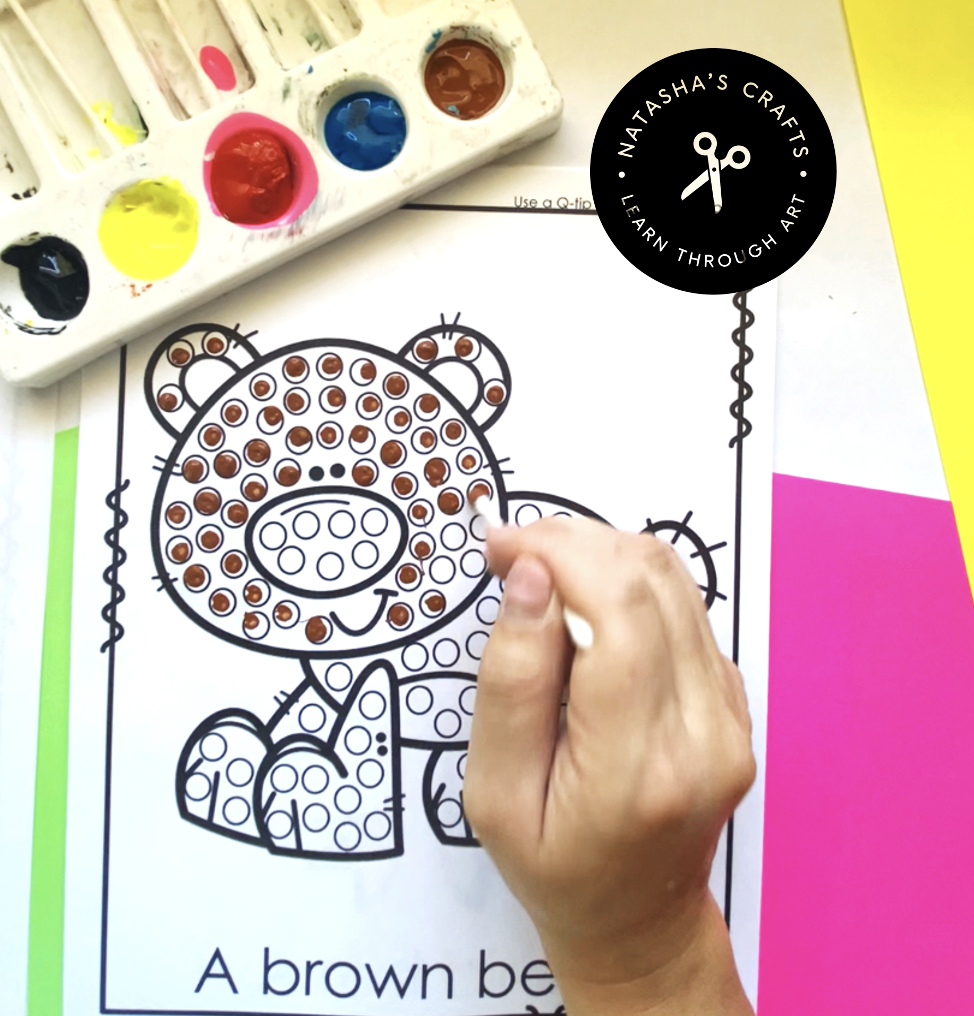Dot Painting and Story Retelling Brown Bear — Natasha's Crafts