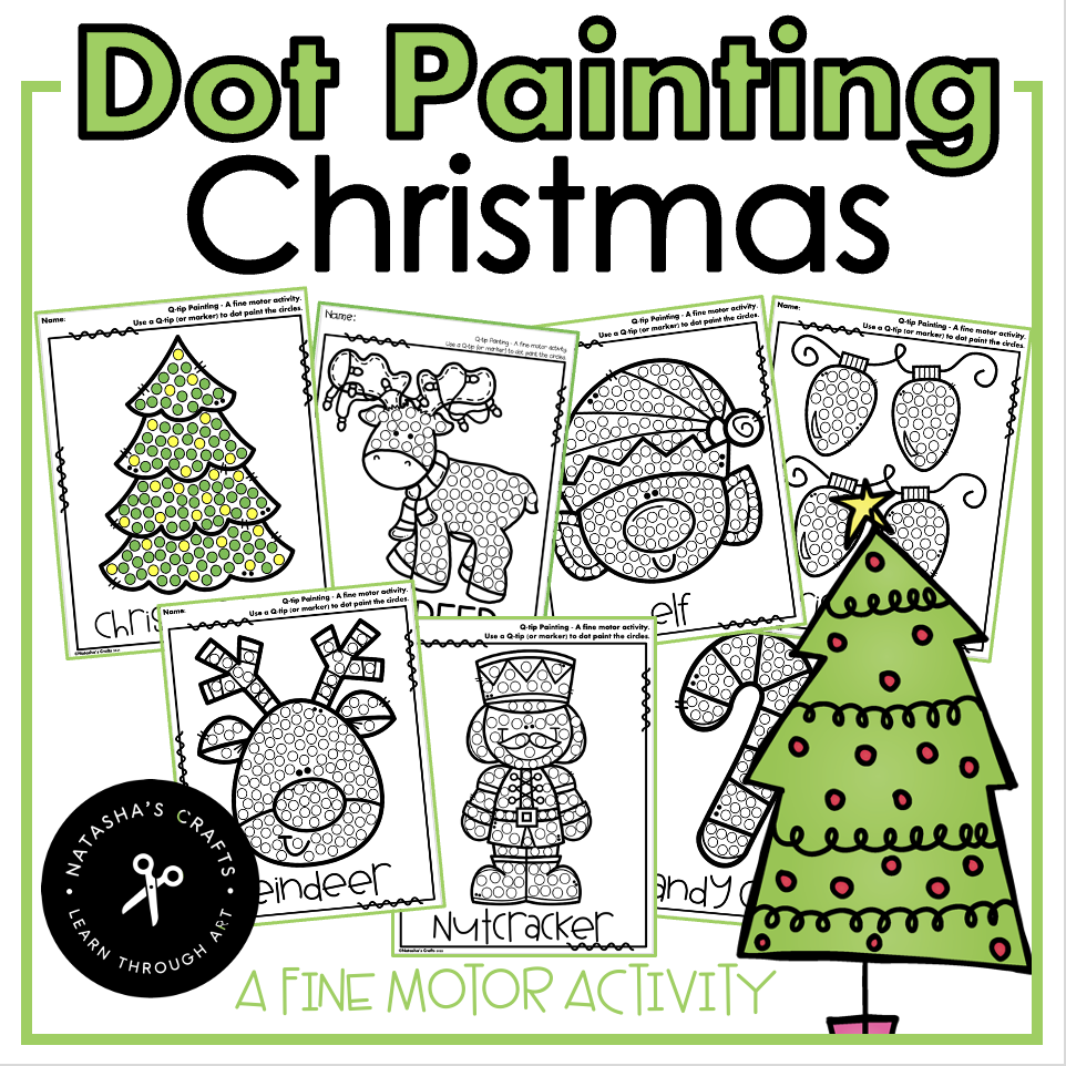 Dot Painting Christmas a Fine Motor Activity — Natasha's Crafts