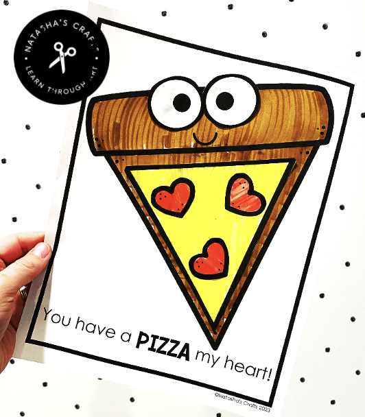 Simple Pizza My Heart Fine Motor Craft — Natasha's Crafts