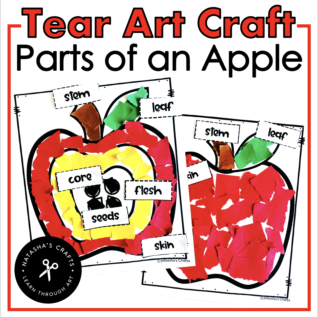 Tear Art Apple Craft — Natasha's Crafts