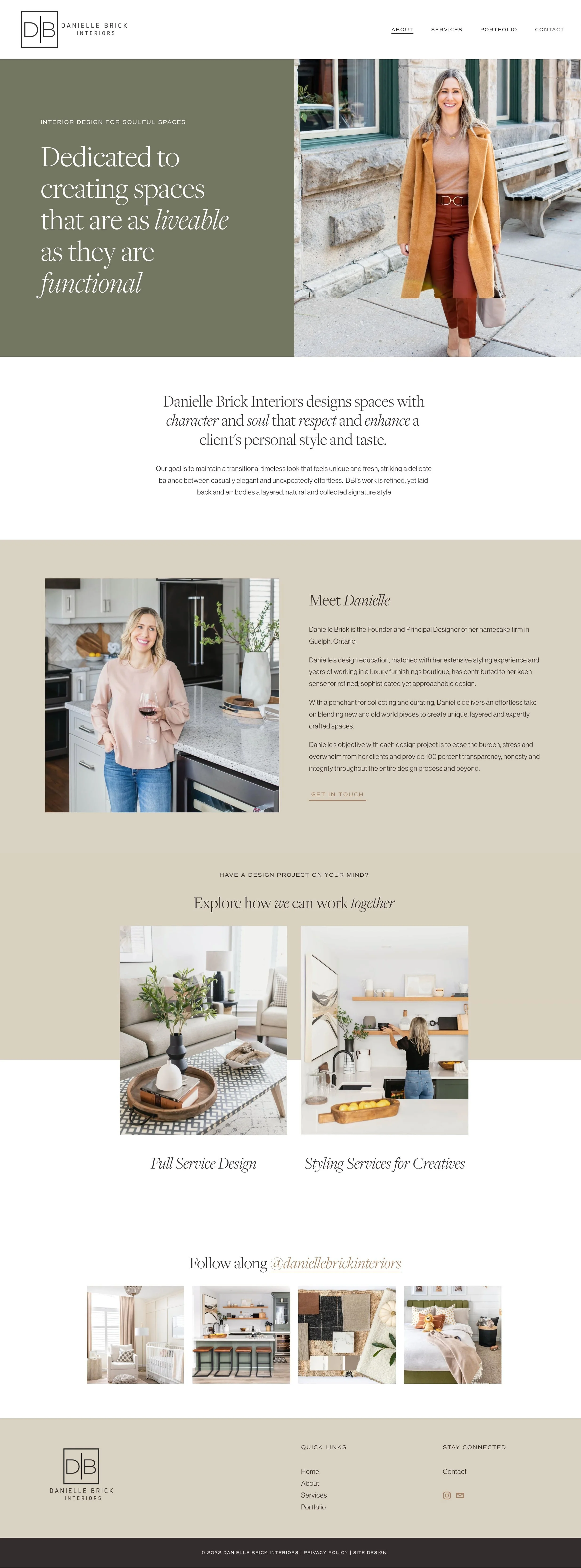 Danielle Brick Interiors | Semi Custom Web Design — Birch & Bud Design ...